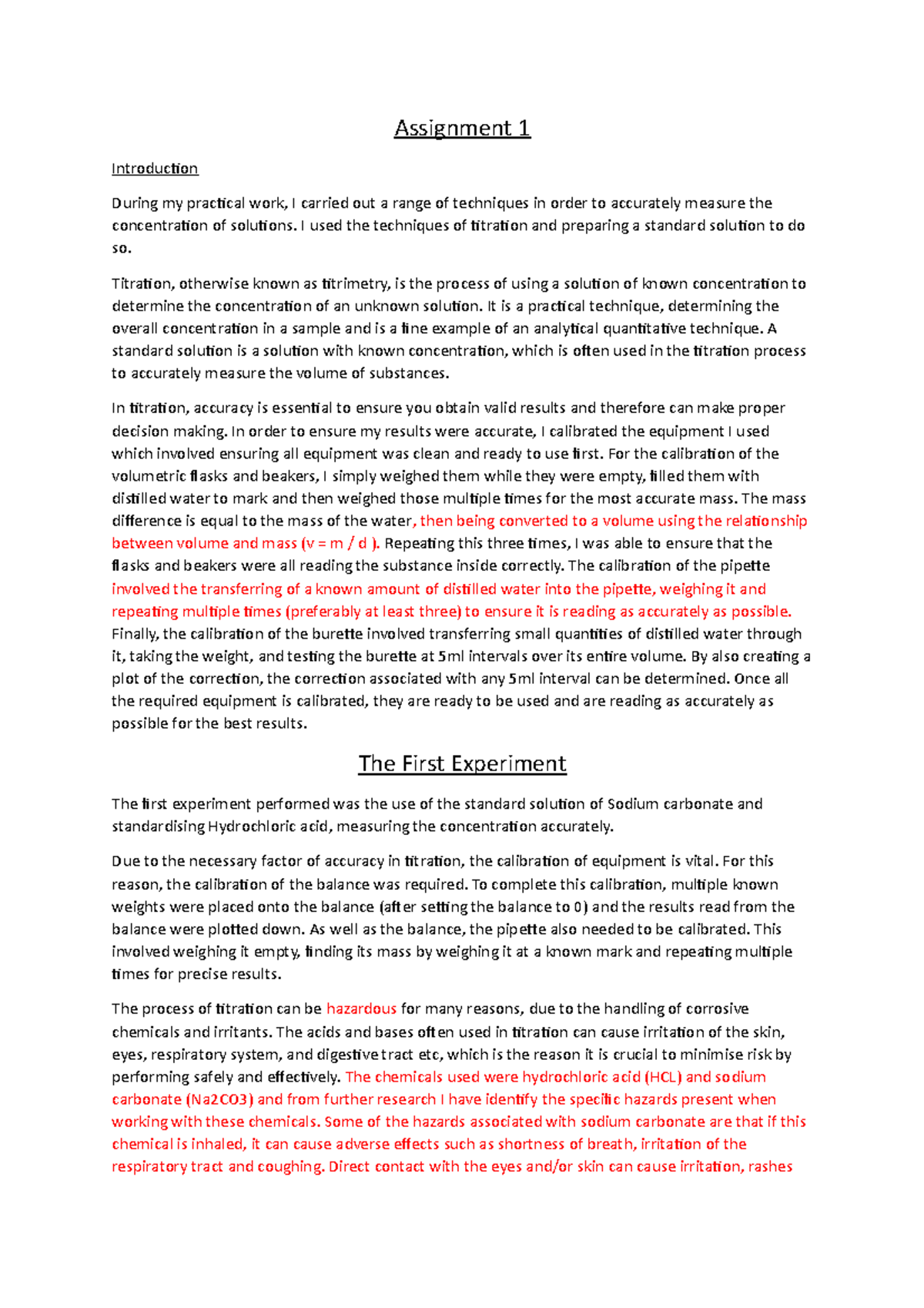 Assignment 1 - Science - Assignment 1 Introduction During my practical ...