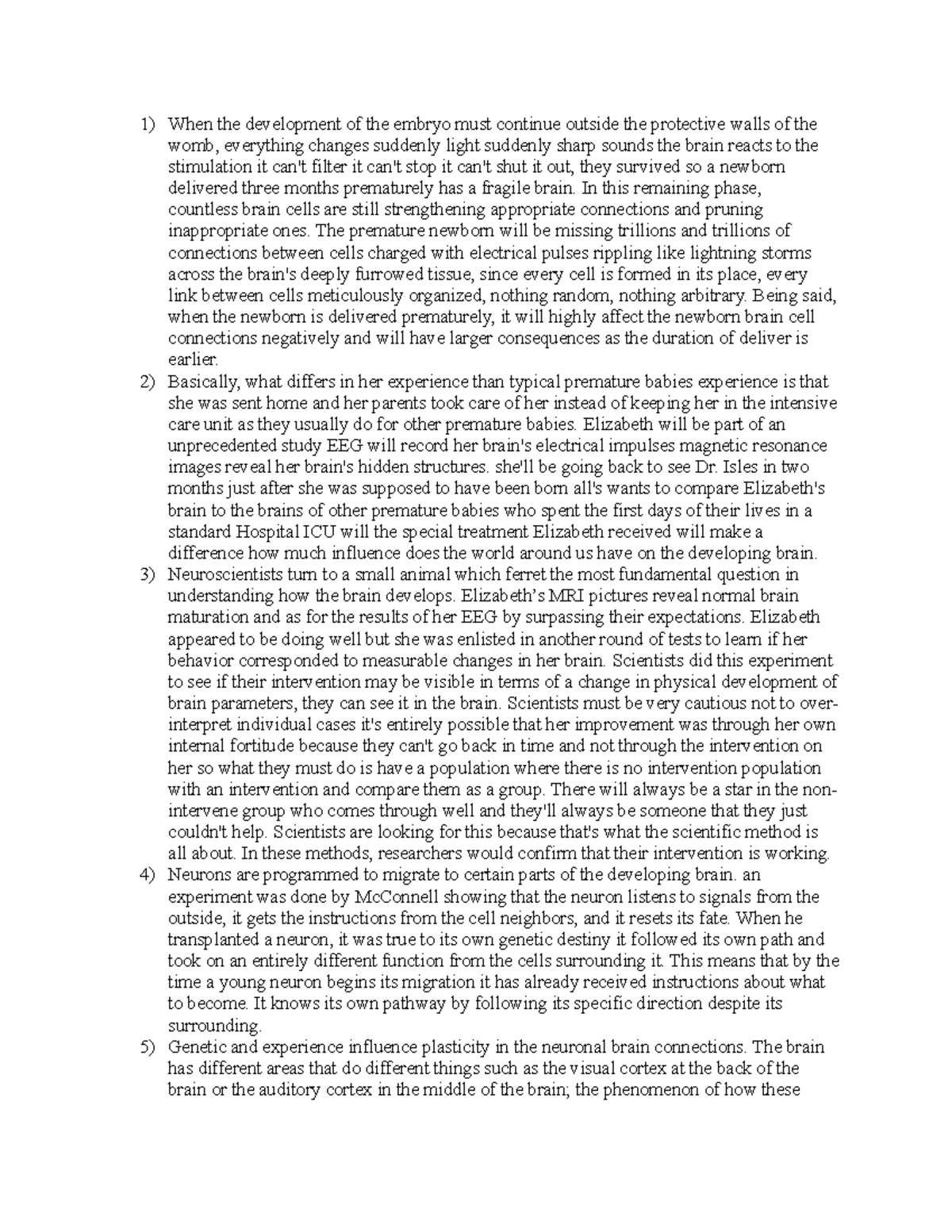 Week 4 homework assignment - When the development of the embryo must continue outside the ...