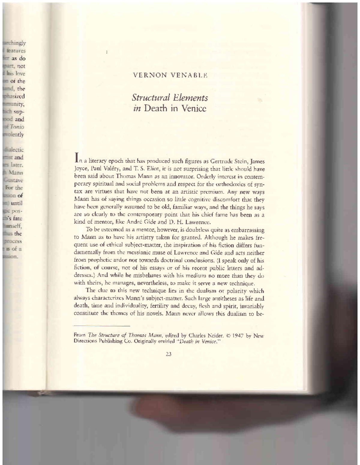 Death in Venice-Venable Essay - tsarures as do not hs love of the ...