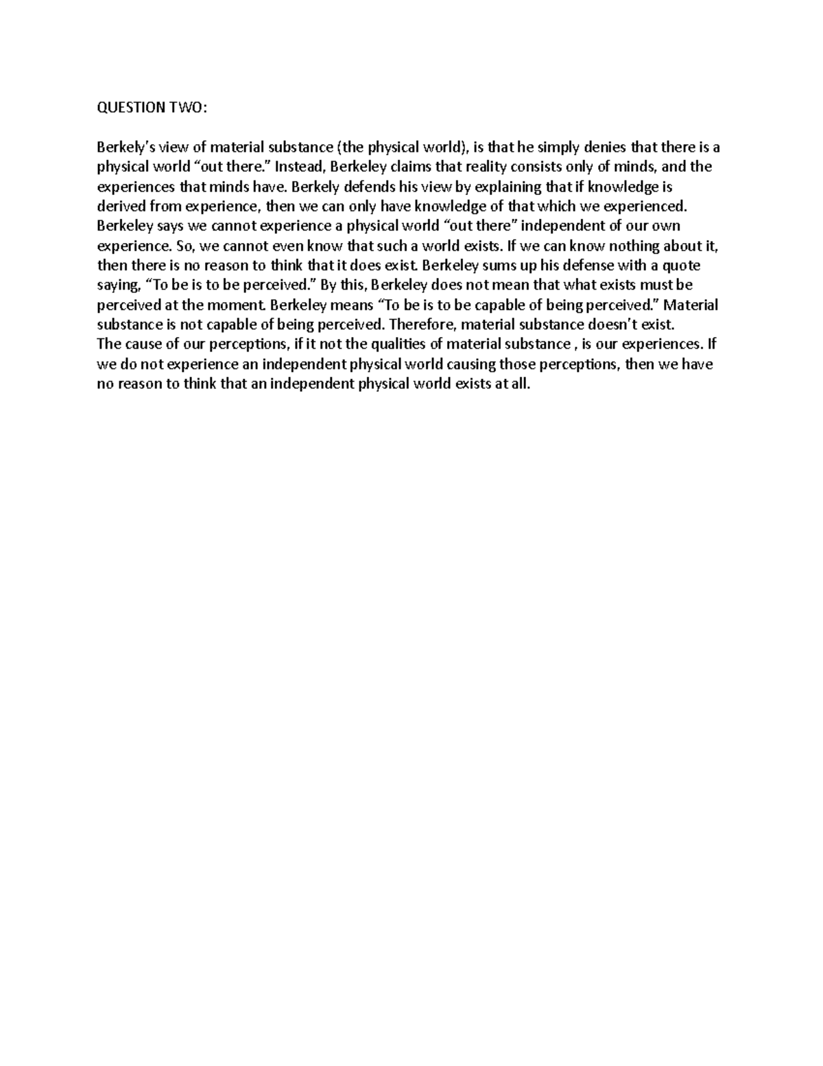 Essay #2- Question TWO - Professor name: Albert Lenel - QUESTION TWO ...