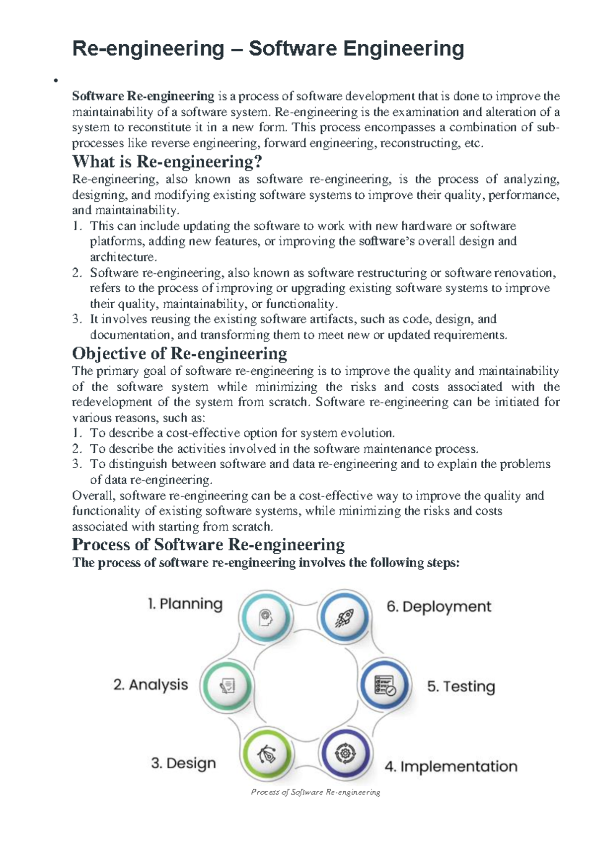 Software Re-Engineering Intro - Re-engineering – Software Engineering Software Re-engineering is ...