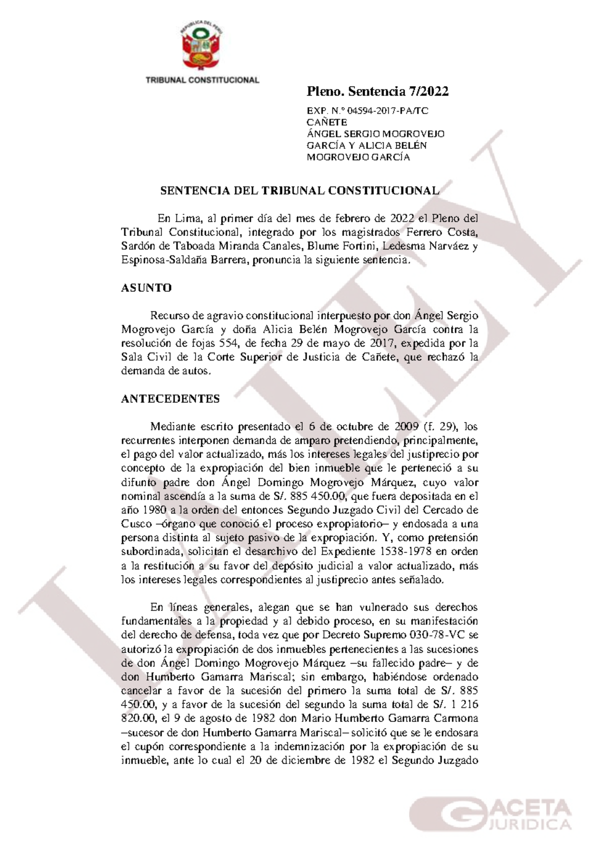 04594-2017-AA laley - sentencia - Pleno. Sentencia 7/ EXP. N.° 04594 ...