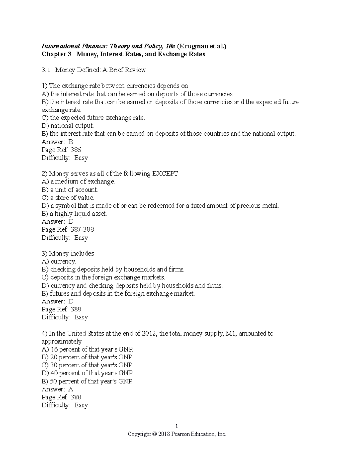 Ch03 - practice question - International Finance: Theory and Policy ...
