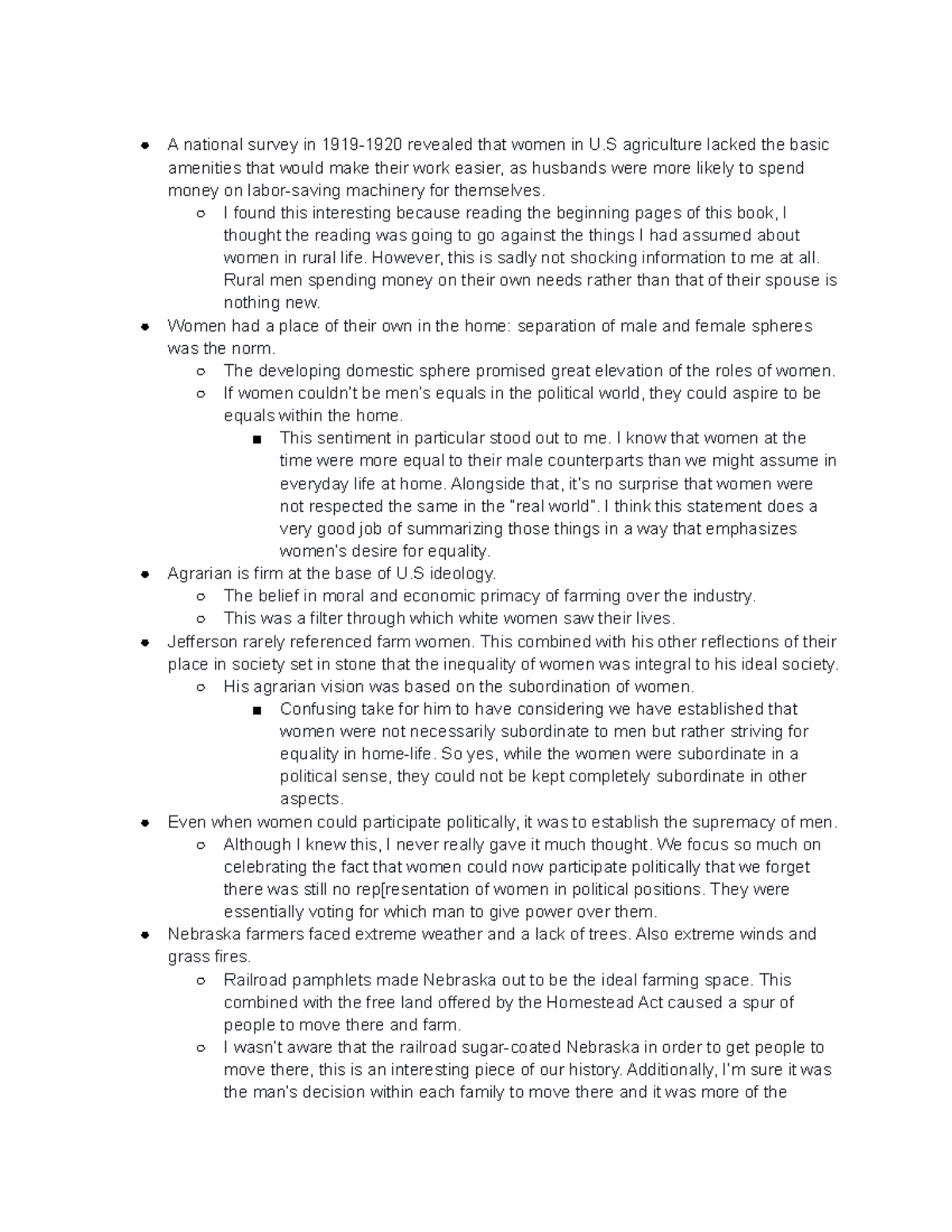 Week 6 Reading Outline - A national survey in 1919-1920 revealed that ...