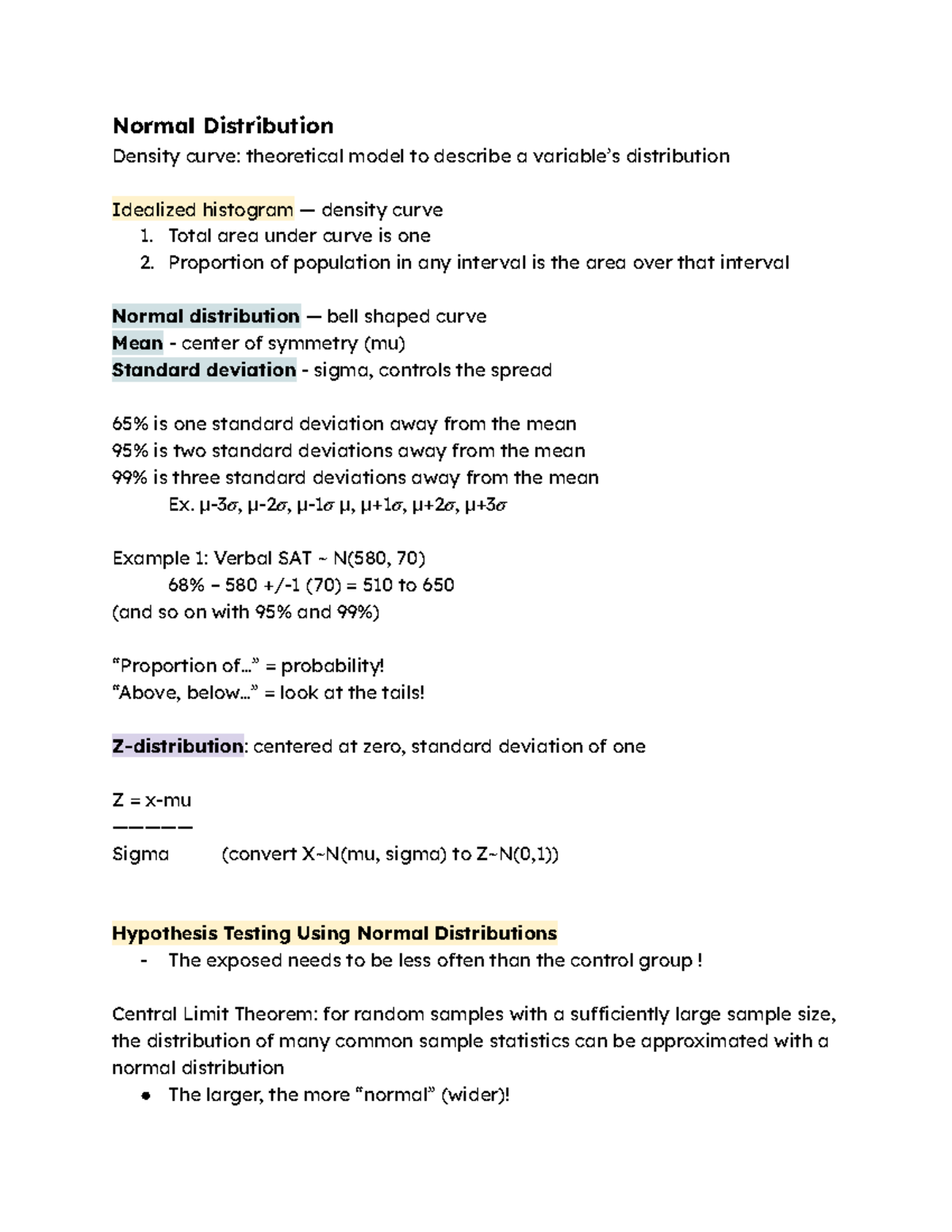 Stat1 - Jenny Shook - Normal Distribution Density curve: theoretical ...
