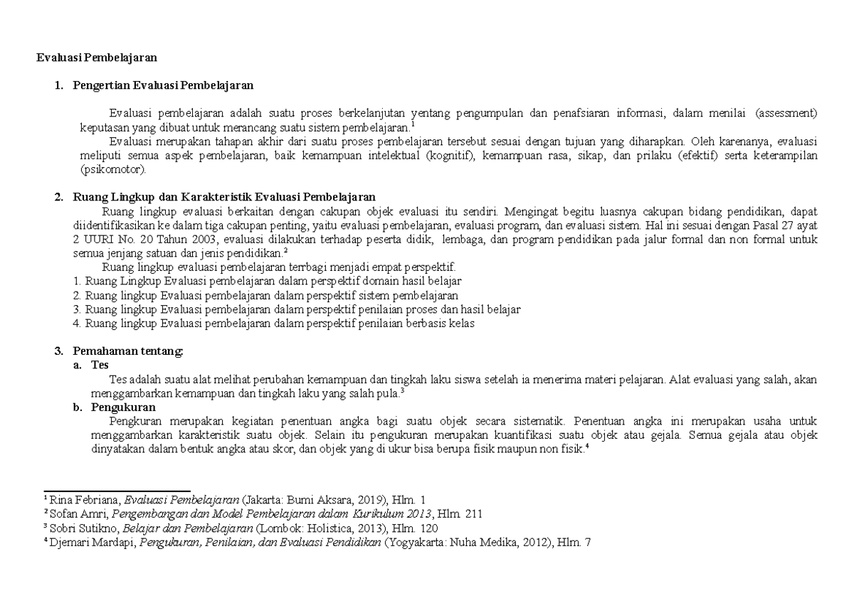 Takhtit At-Tarbawi - Evaluasi Pembelajaran Pengertian Evaluasi ...