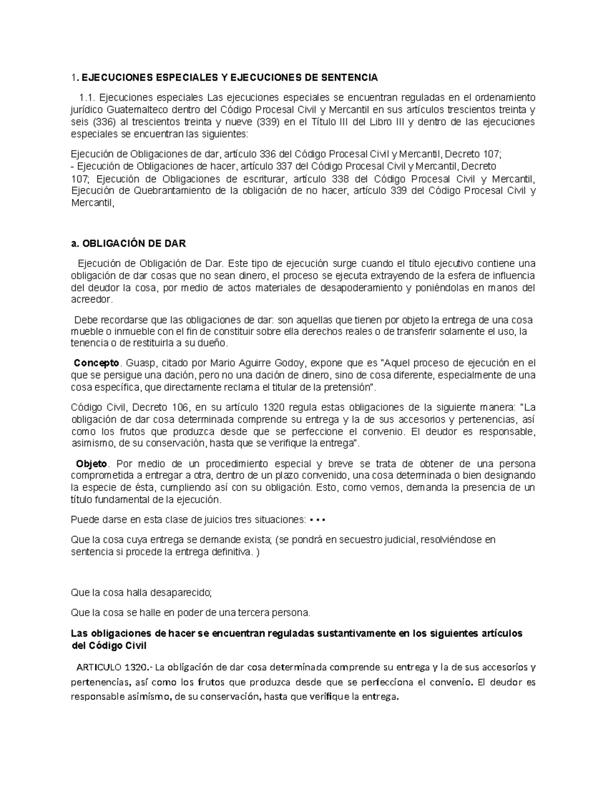 Clinica civil - sdfgsdf - 1. EJECUCIONES ESPECIALES Y EJECUCIONES DE ...