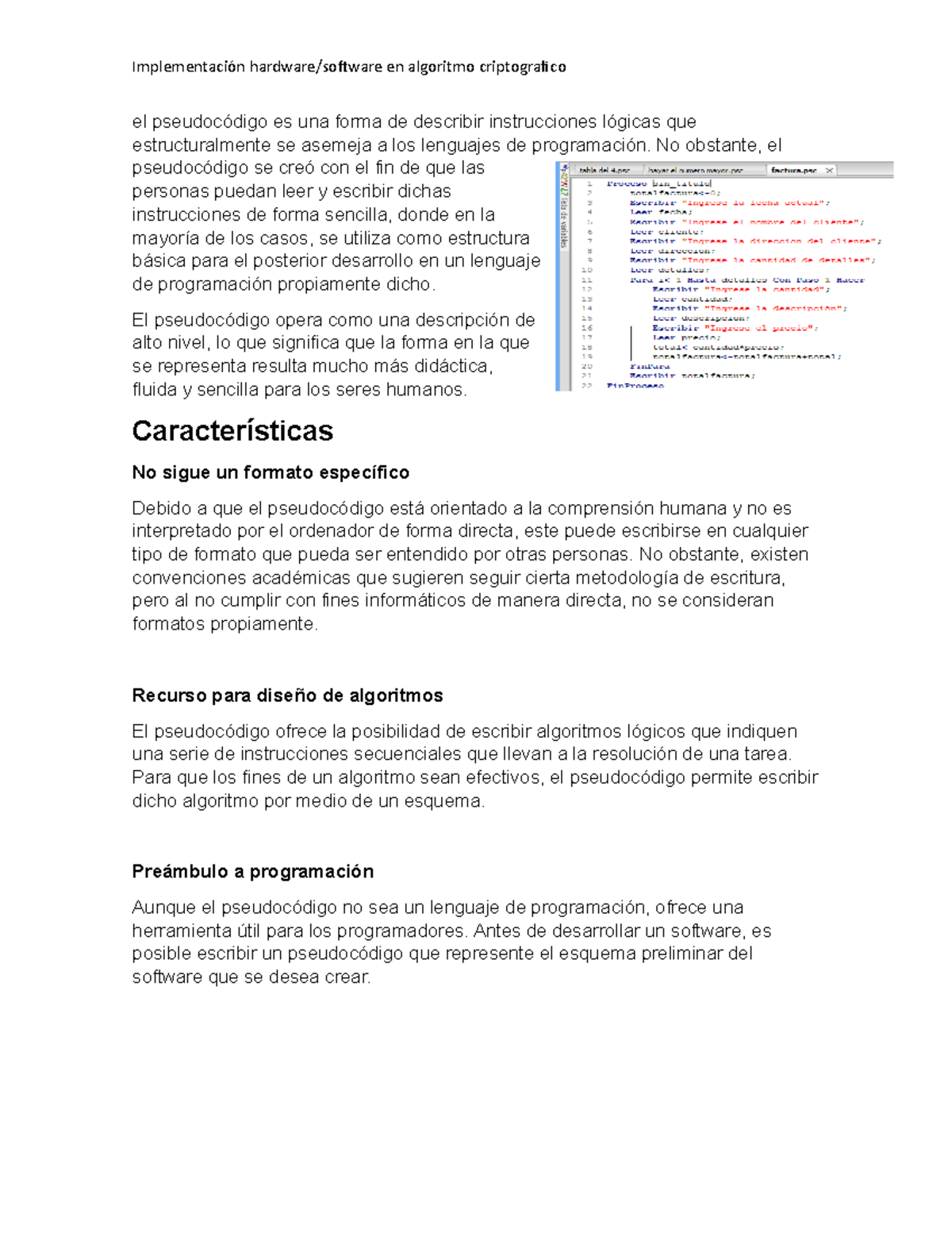 Info ensayo y presentacion - Implementación hardware/software en ...