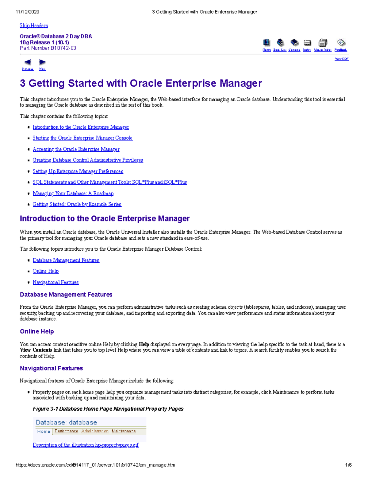 Oracle - 3 Getting Started with Oracle Enterprise Manager - Previous ...