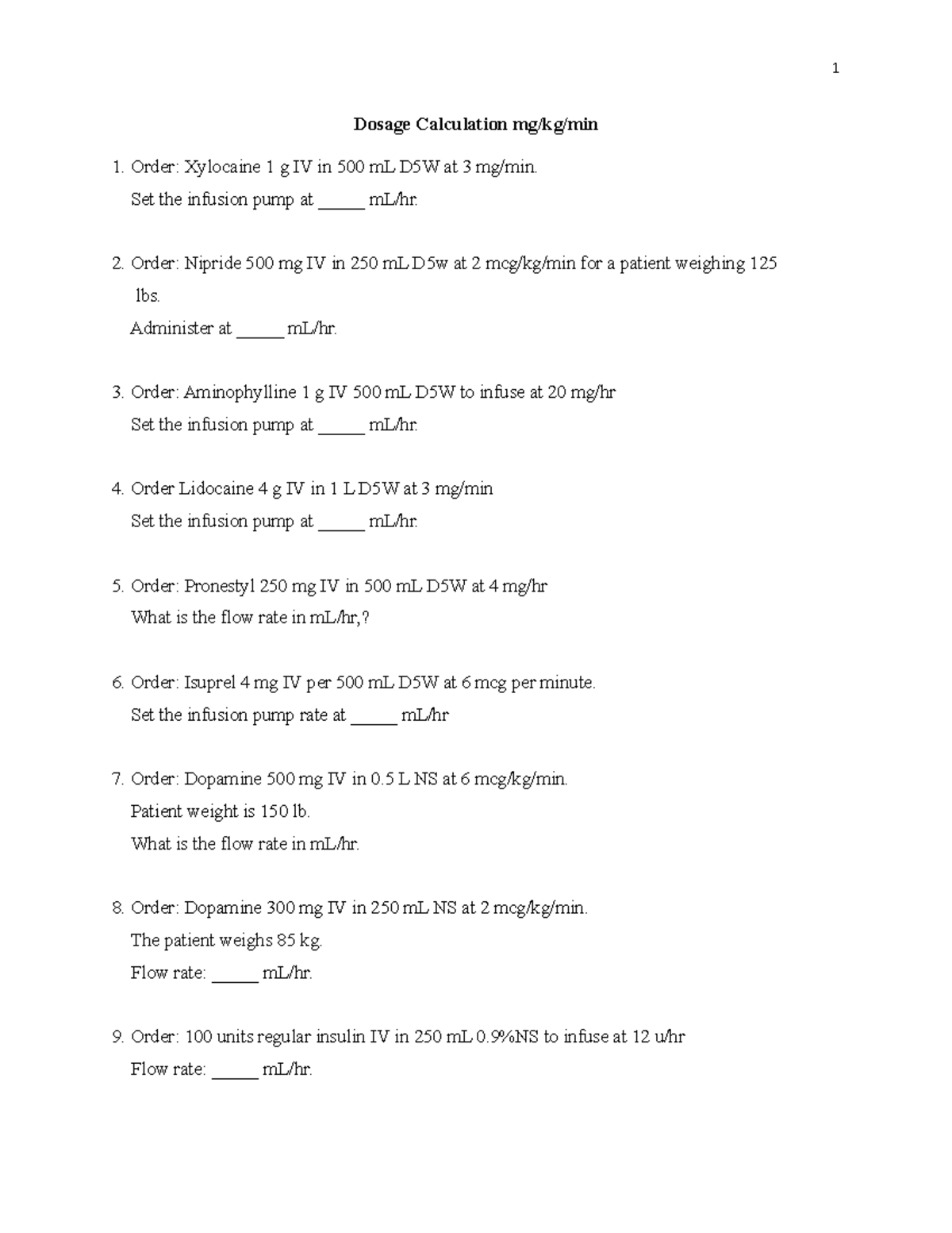 Dosage Calculation mcg kg questions with answers-c474ea52-074c-4267 ...