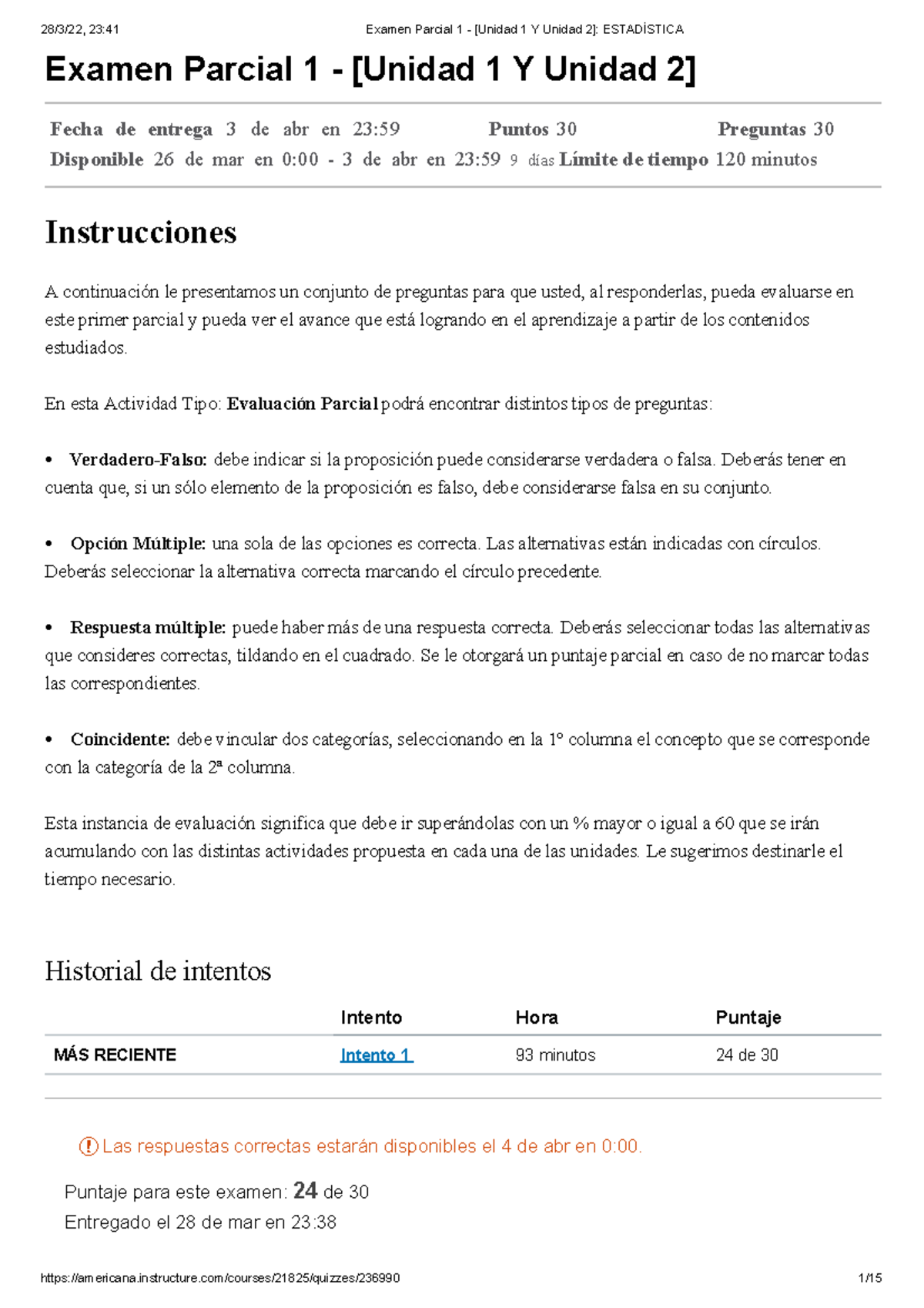 Examen Parcial 1 - [Unidad 1 Y Unidad 2] Estadística - Examen Parcial 1 - [Unidad 1 Y Unidad 2 ...