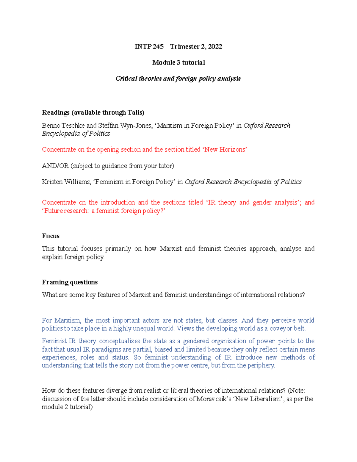 INTP 245, Tutorial 3 - INTP 245 Trimester 2, 2022 Module 3 tutorial ...