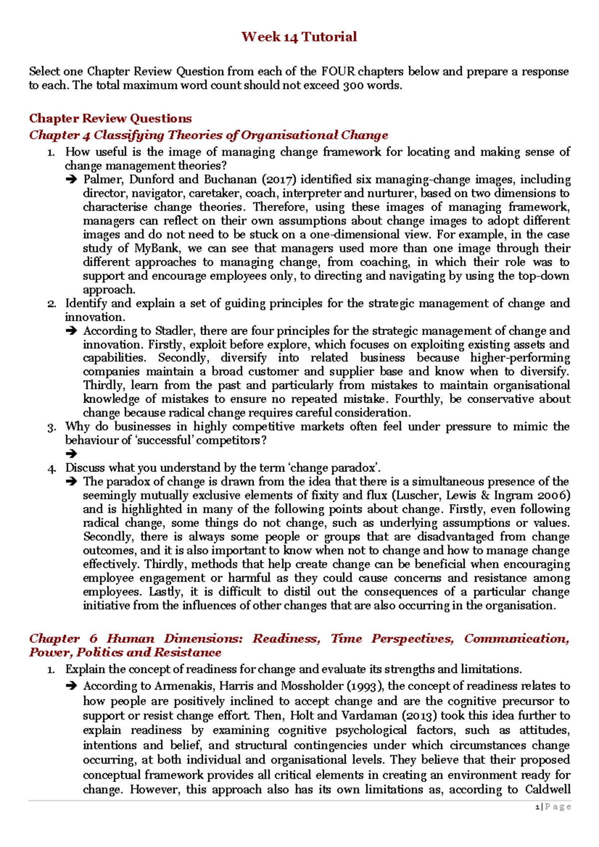 Week 14 - Chapter Review Questions - Week 14 Tutorial Select one ...