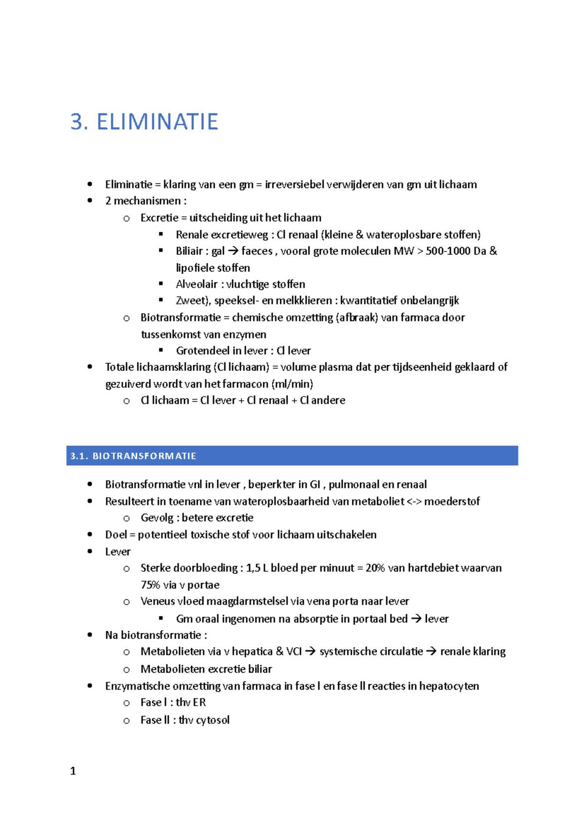 3. eliminatie - notities bij de les + acco boek - 3. ELIMINATIE ...
