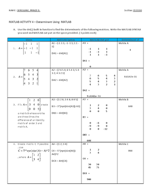 Matlab 5.1- Linear Combination Sereguine - NAME : SEREGUINE, PRINZE D. SECTION: CE21S MATLAB ...