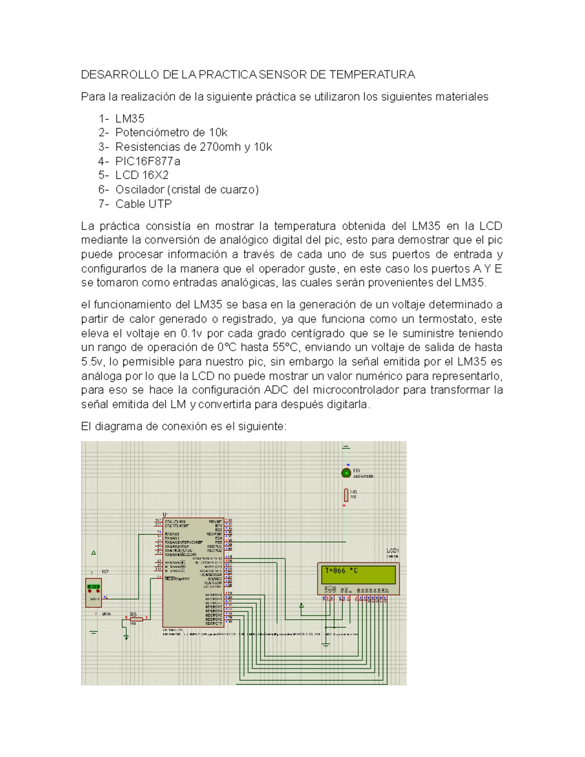 Desarrollo DE LA Practica Sensor DE Temperatura - DESARROLLO DE LA ...