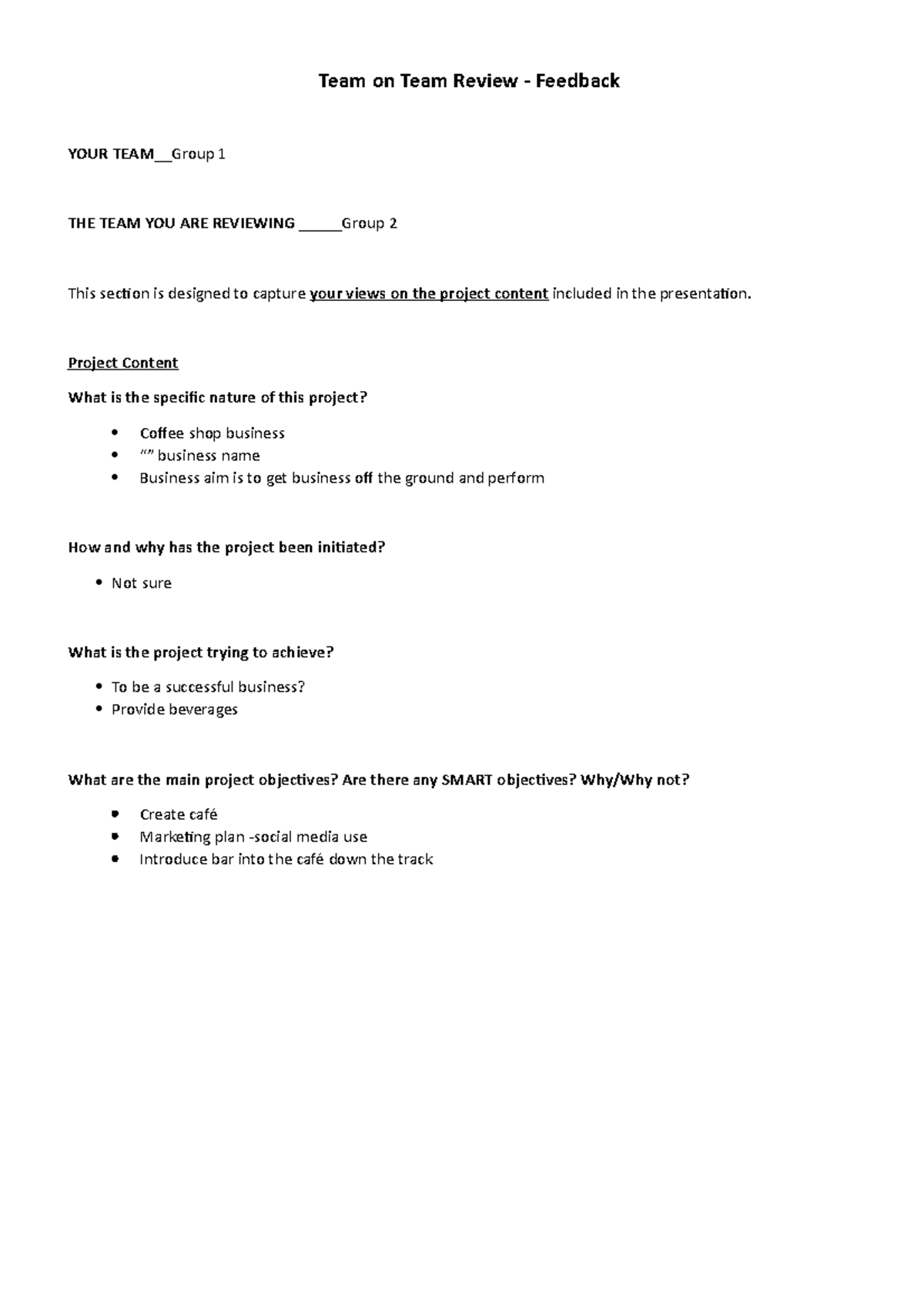 Applied Business Challenge - Team on Team Feedback for group 2 - Team ...