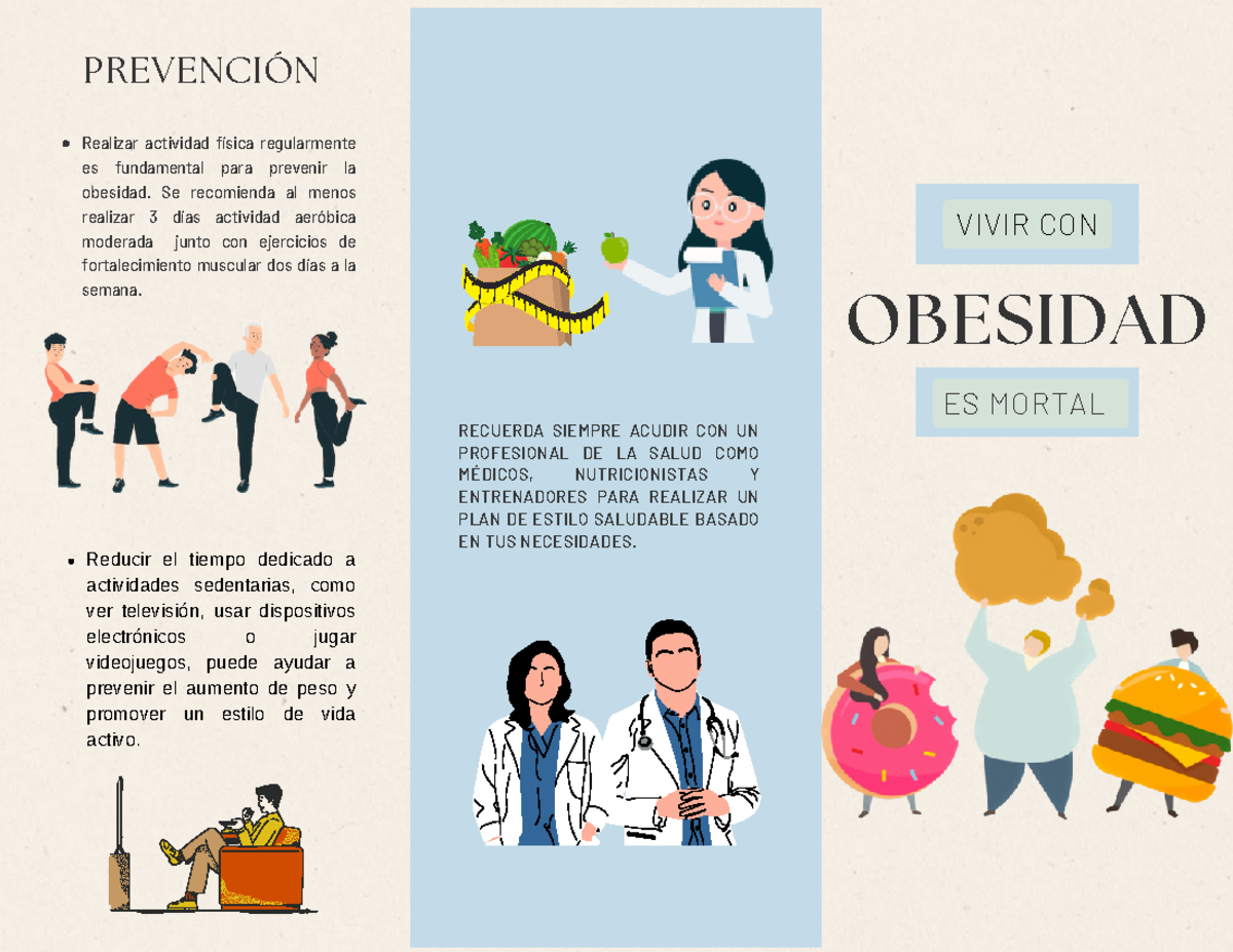 Tríptico de prevención de la obesidad - OBESIDAD ES MORTAL PREVENCIÓN ...