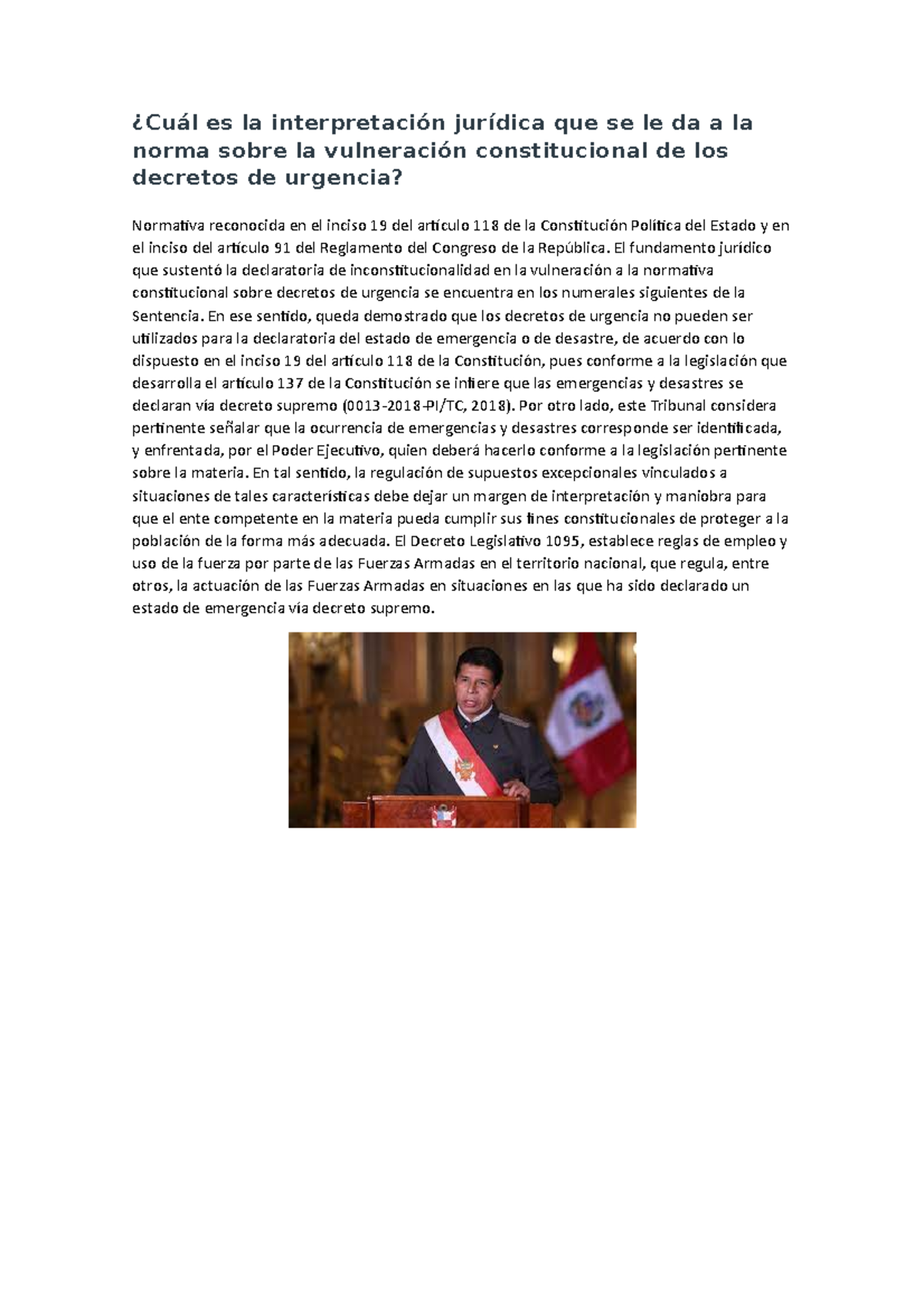 Cuál es la interpretación jurídica que se le da a la norma sobre la vulneración constitucional ...