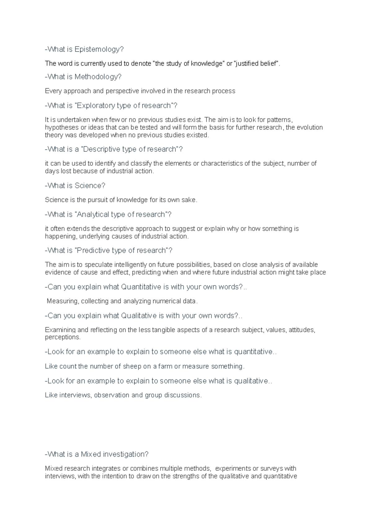 First partial review Scientific Thought -What is Epistemology? The word ...