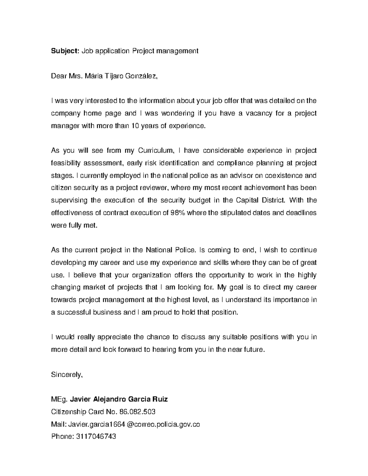 Job postulation - POSTULACION INGLES PARA TRABAJO EN EL EXTRANJERO CON ...