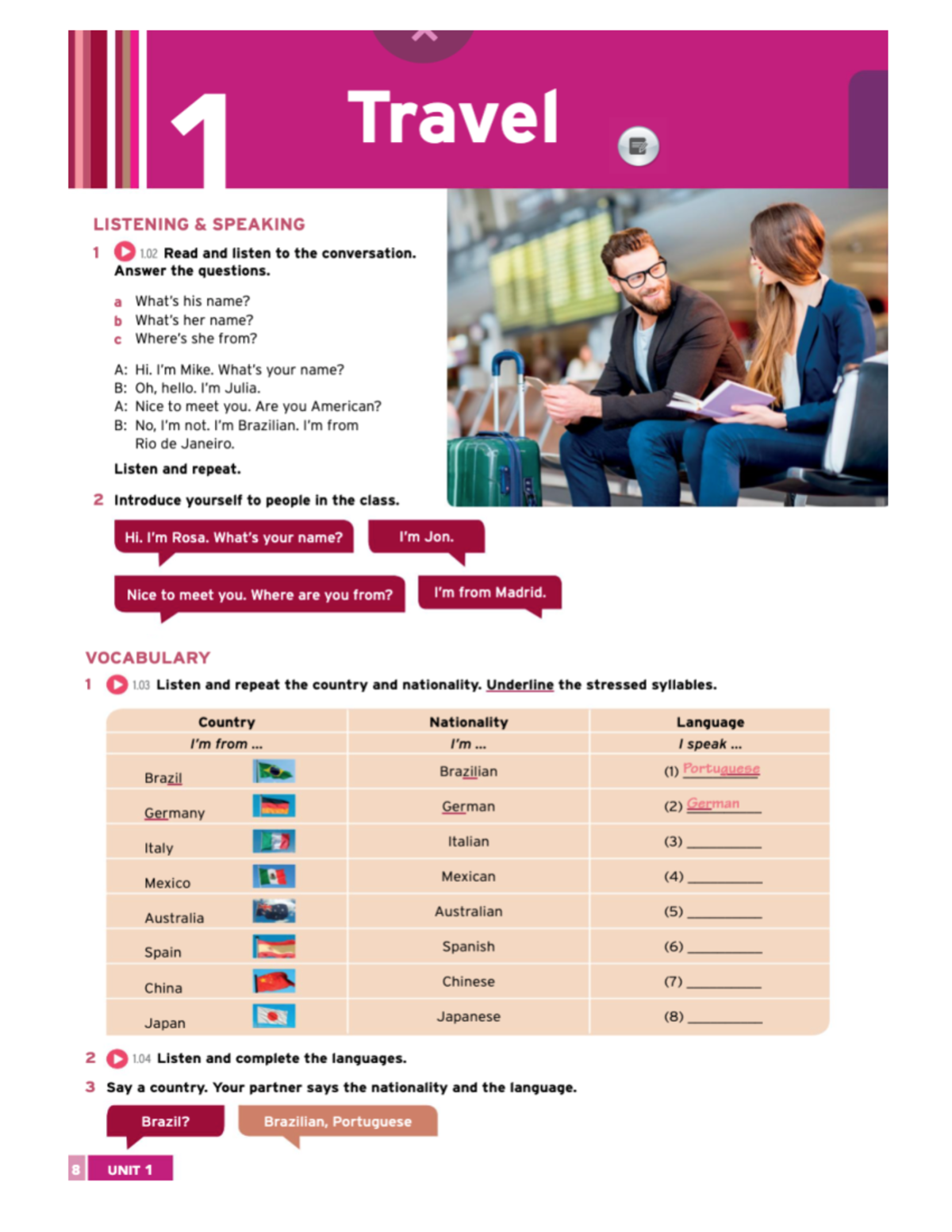 English Book Level A1 - Unit 1 - Ingles I - Studocu