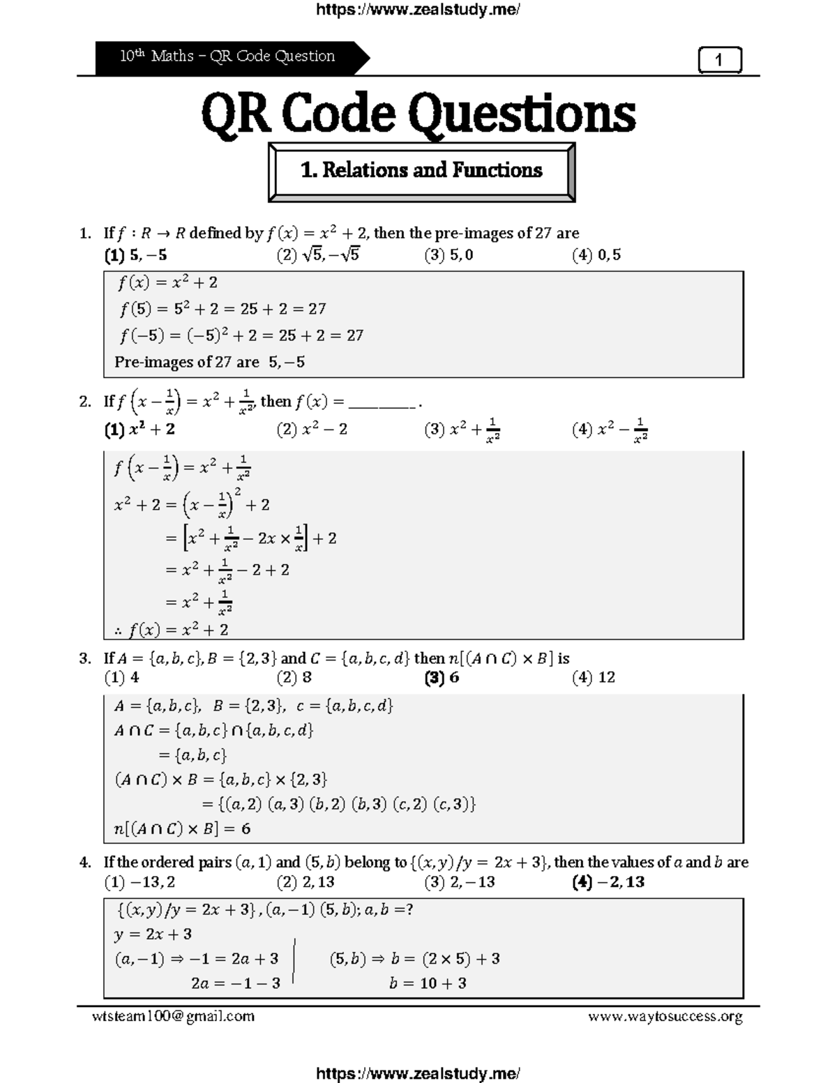 Zeal study 10th-Maths-QR-Code-Questions-19-20 - wtsteam100@gmail ...