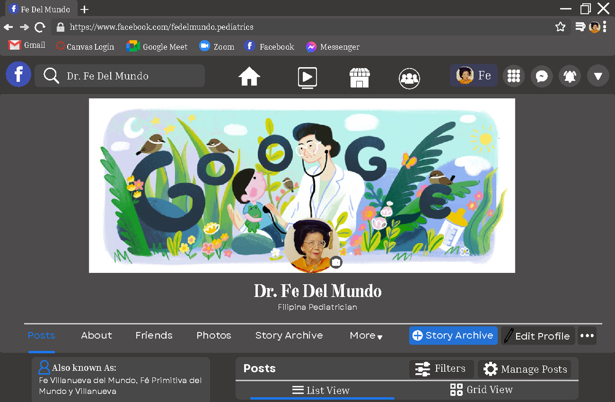 Biography of Dr. Fe Del Mundo - Fe Del Mundo facebook/fedelmundo ...