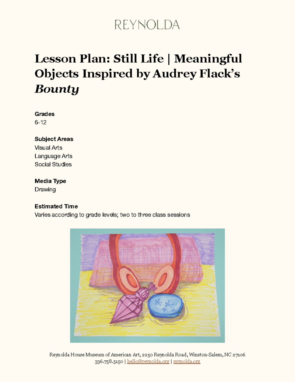 Lesson-Plan -Still-Life-Meaningful-Objects-Inspired-by-Audrey-Flack ...
