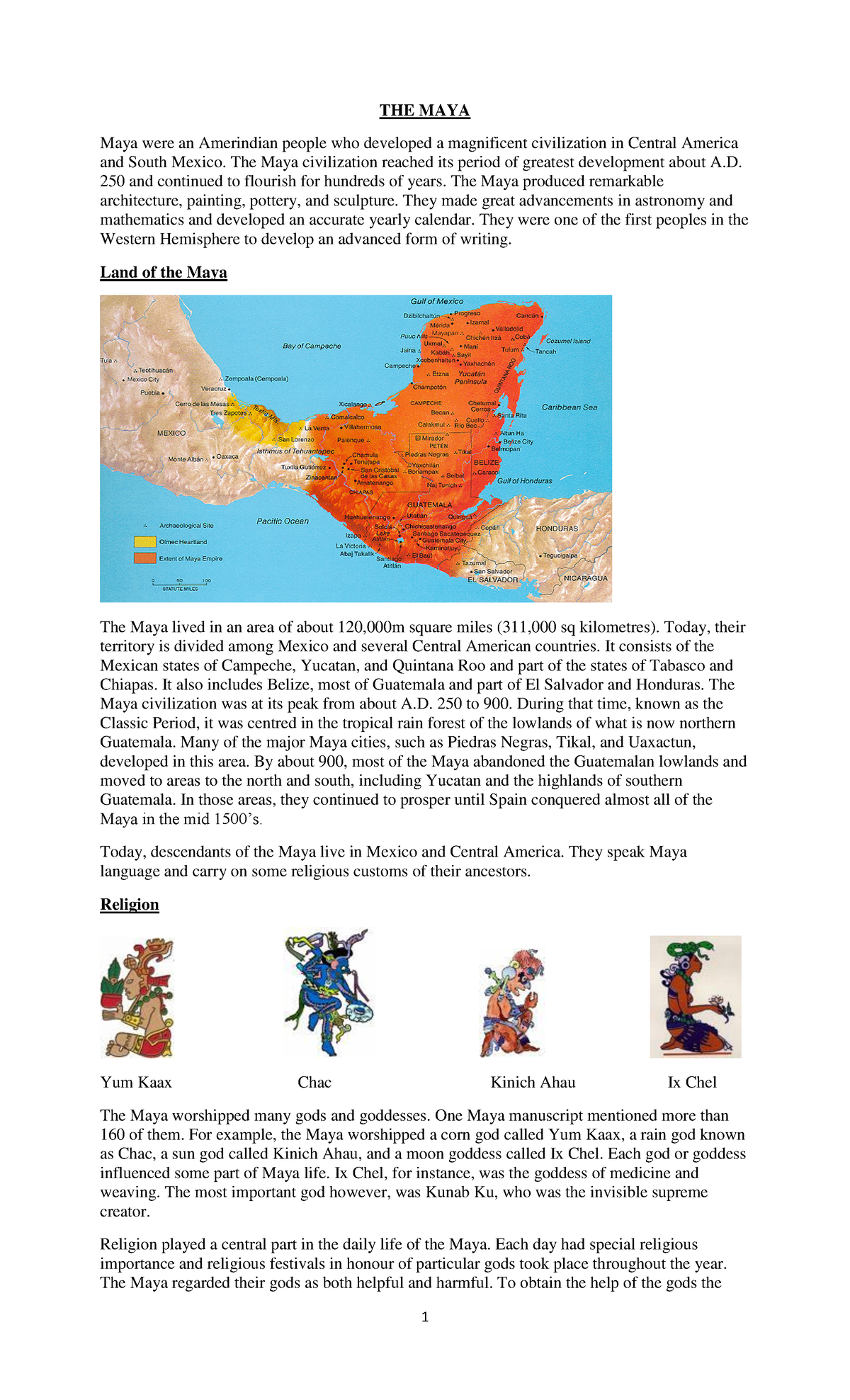 B. The Maya - detailed lesson notes on the mayans lifestyle and culture ...