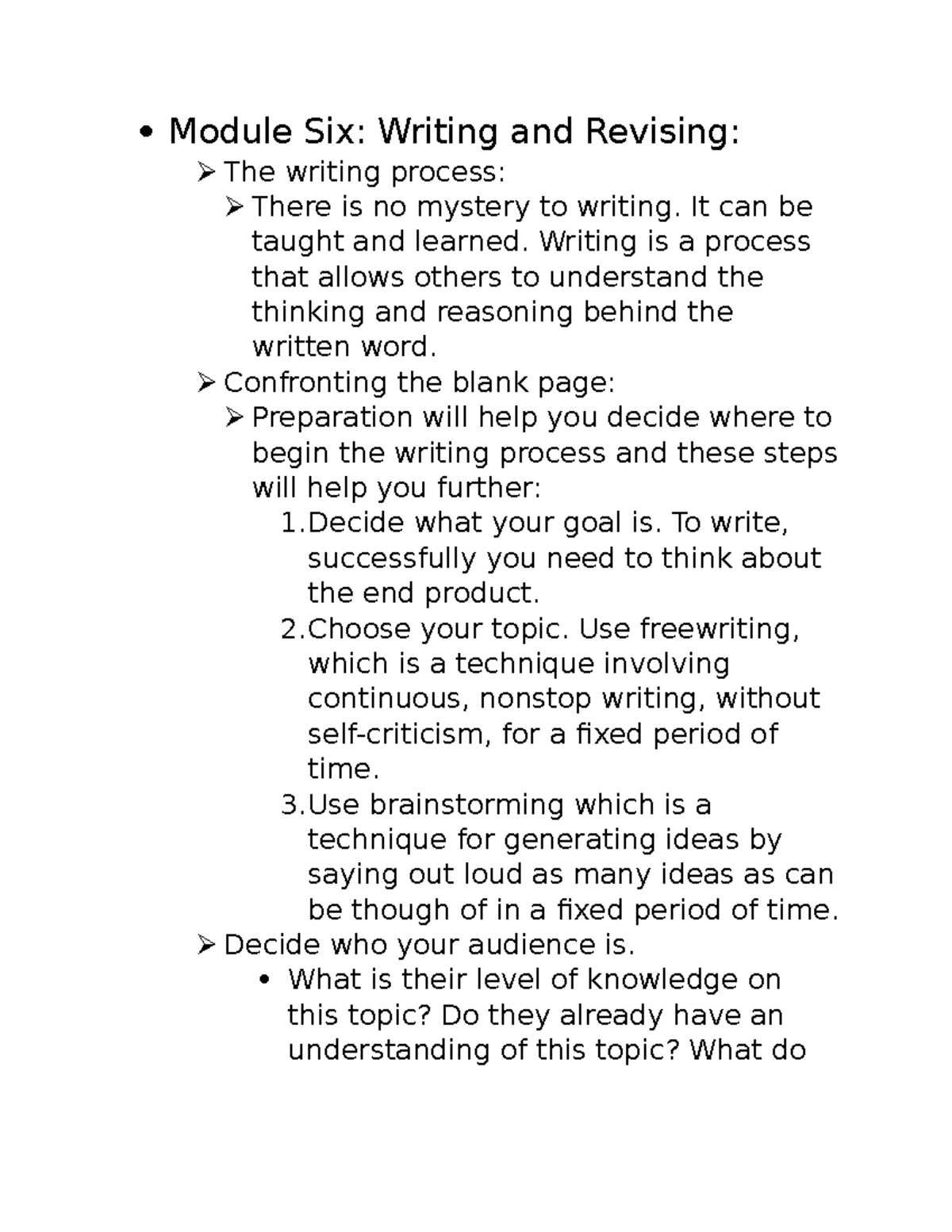 Module SIx Sucess Strat Online - Module Six: Writing and Revising: The ...