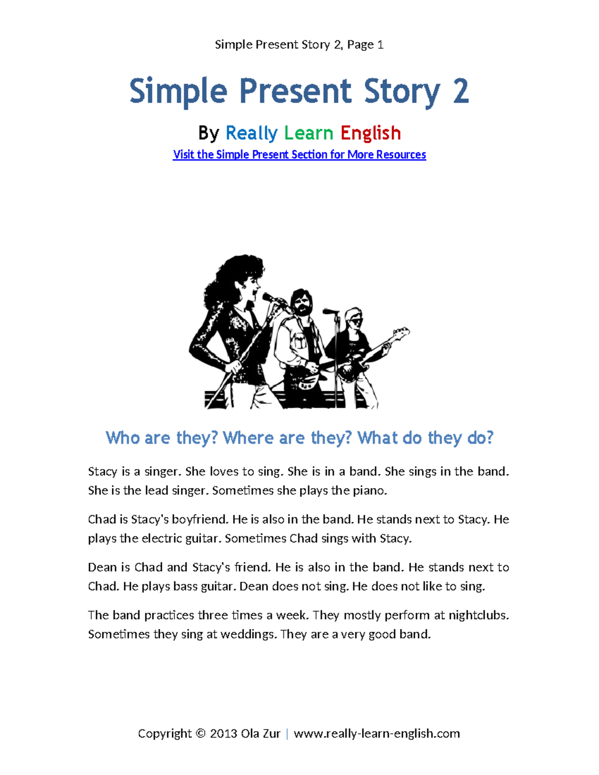 Simple present story 2 - practica - Simple Present Story 2 By Really ...