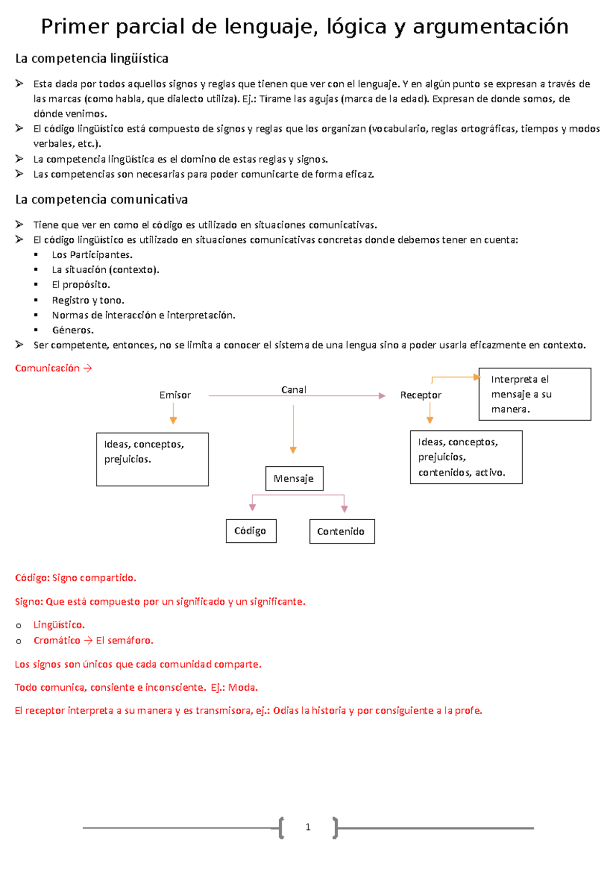 Primer parcial de lenguaje, logica y argumentacion-1 - Primer parcial de lenguaje, lógica y ...