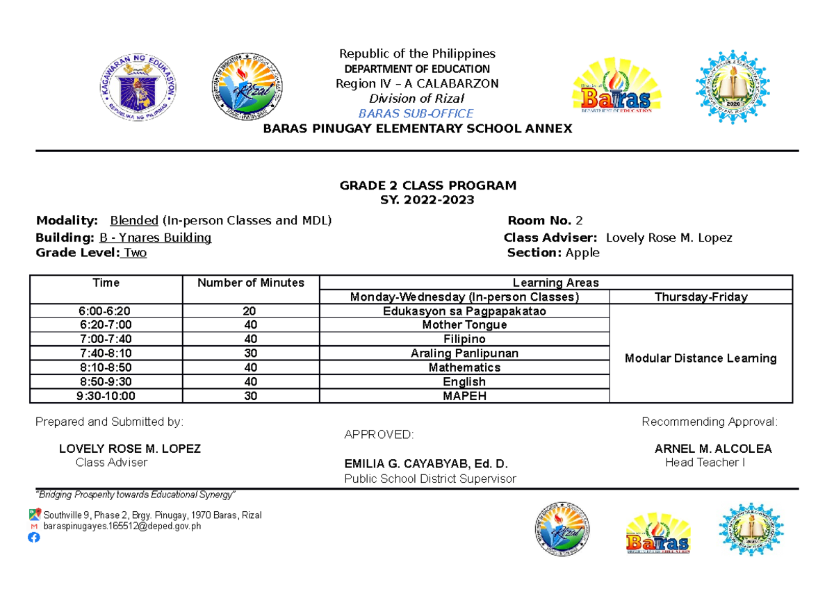 Class-Program - The purpose is to develop student capacity for self ...