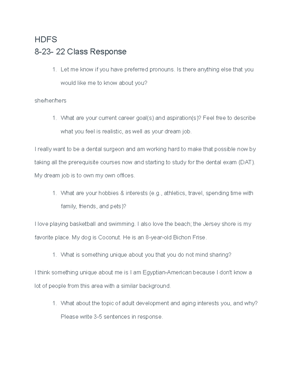 Class Responses - Google Docs - HDFS 8-23- 22 Class Response Let me ...