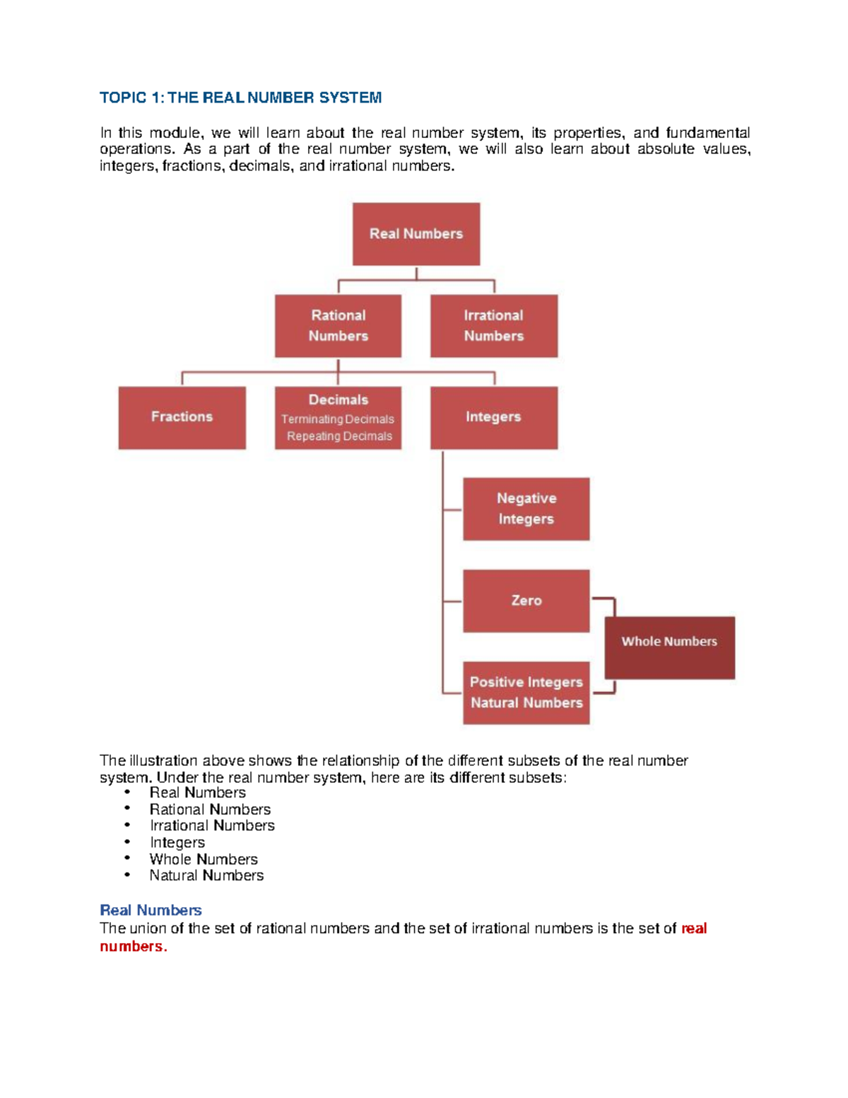 Inbound 6741752324751826366 - TOPIC 1: THE REAL NUMBER SYSTEM In this ...