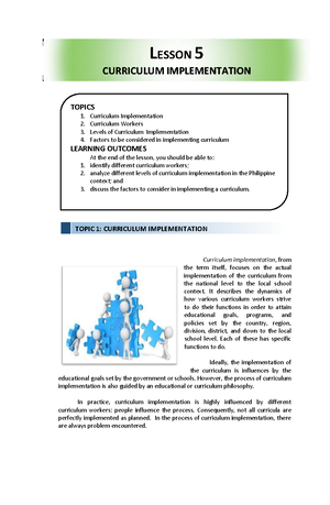 Ttsc-lesson 4 - N/A - Curriculum development models are based on a ...