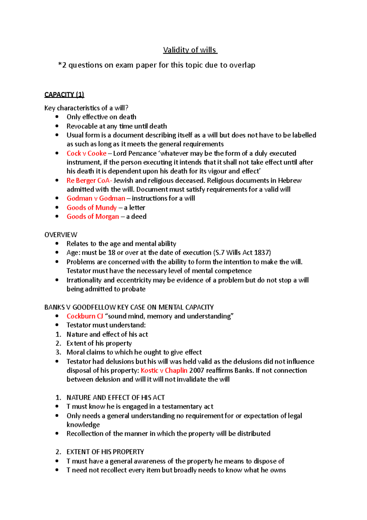 Validity of wills - Lectured by Paul Kerrigan & Howard Dent - Validity ...