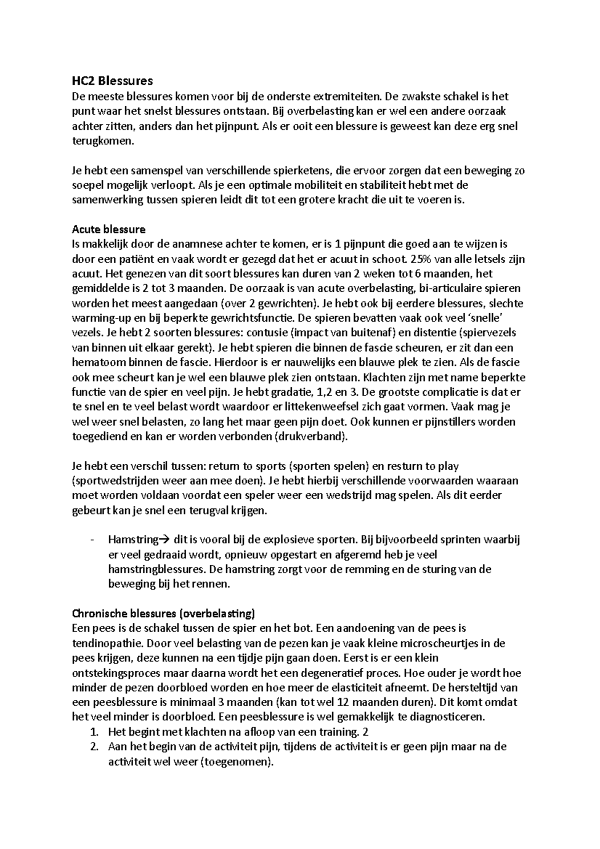 HC2 Blessures - HC2 Blessures De meeste blessures komen voor bij de ...