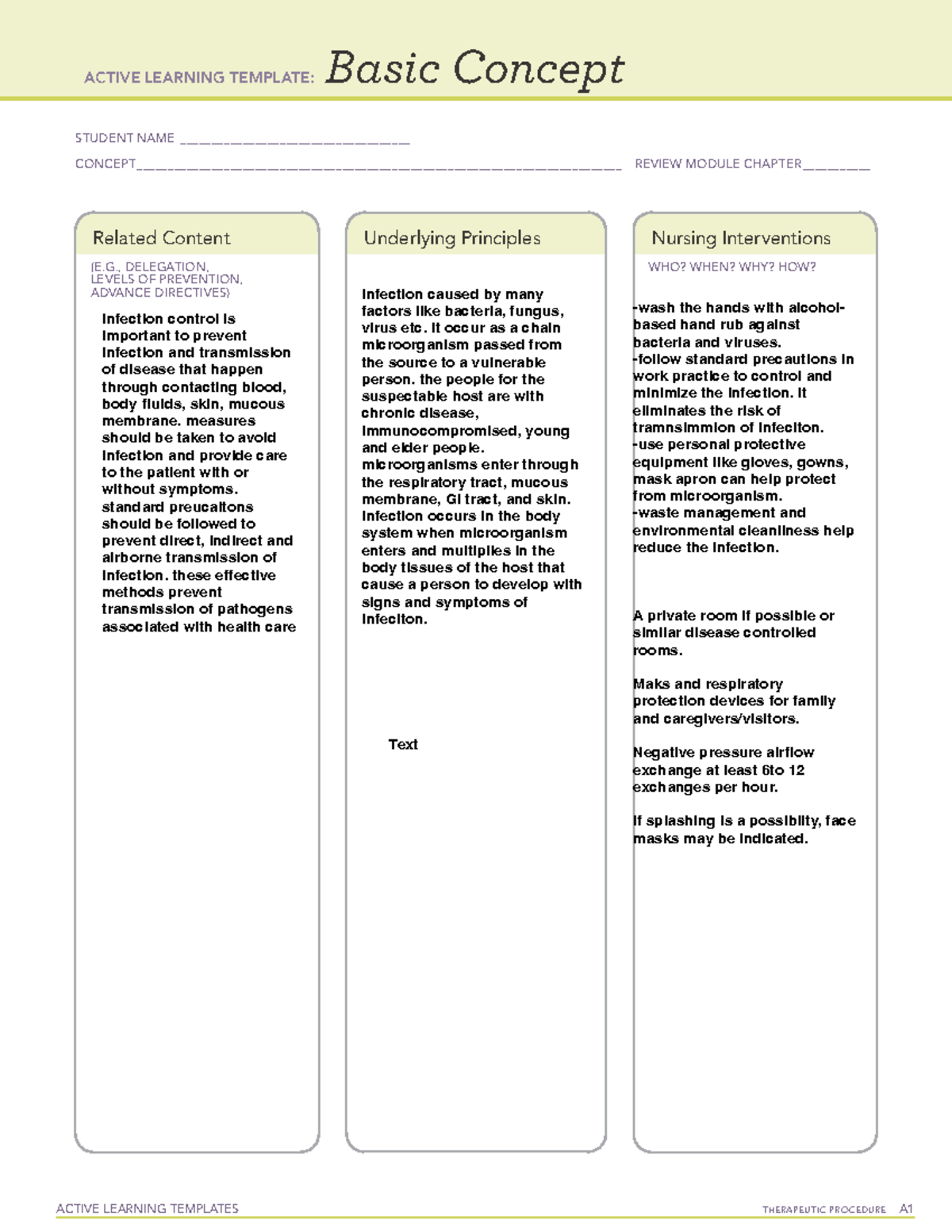 Active Learning Template Basic Concept - NUR 324 - ACTIVE LEARNING ...
