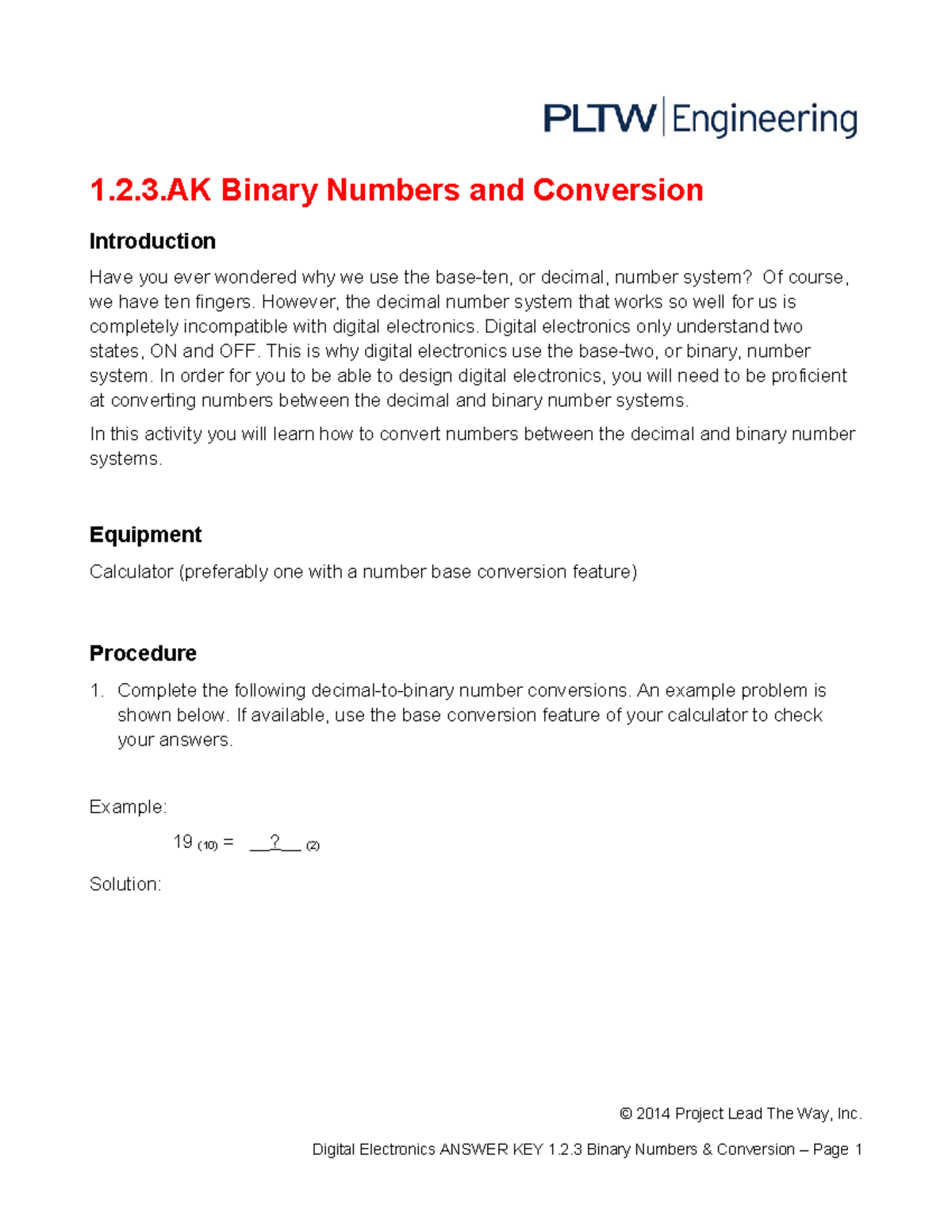 1.2.3.AK Binary Numbers Conversion - 1.2.3 Binary Numbers and Conversion Introduction Have you ...