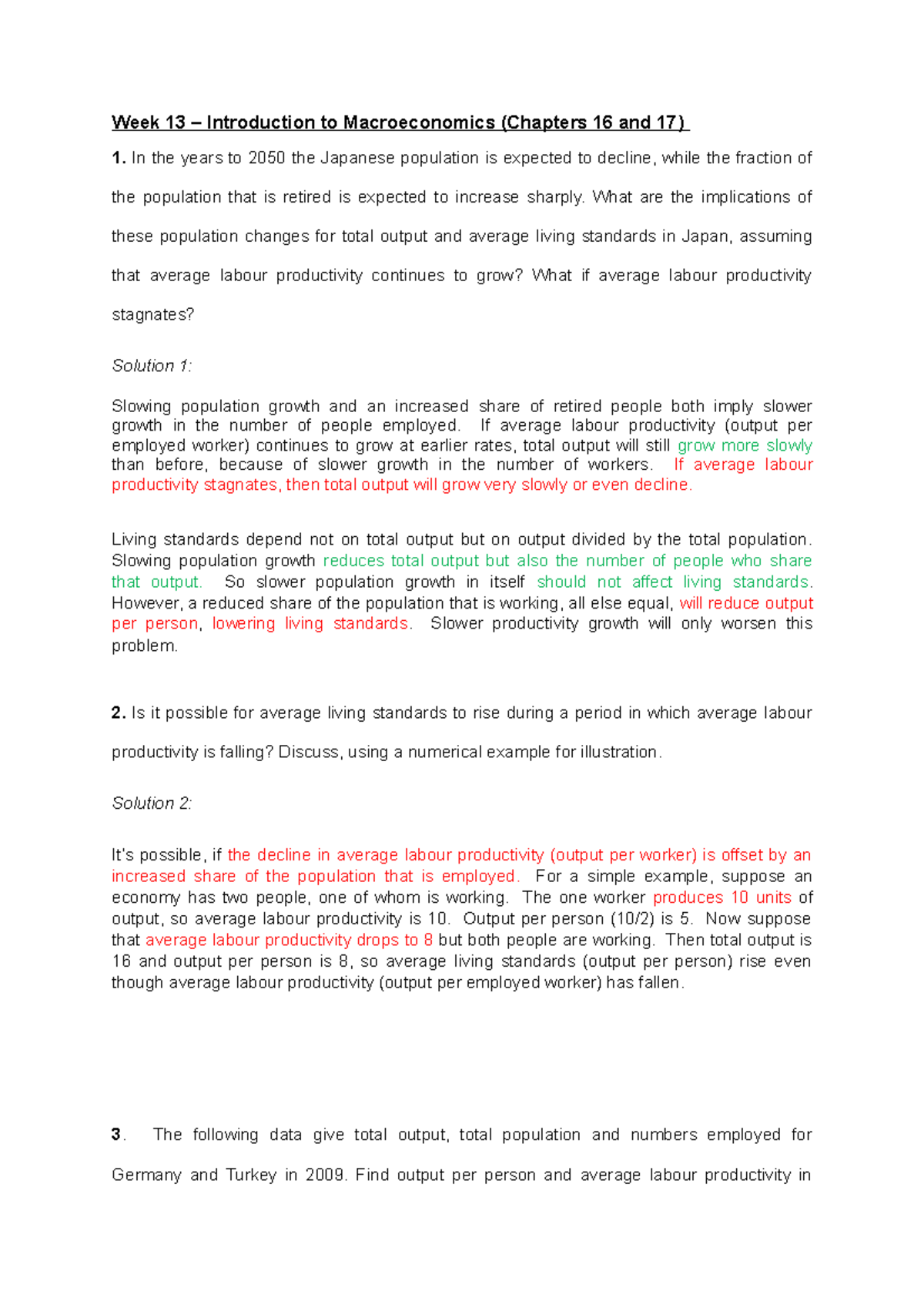 Tutorial Week 13 + Solutions - Week 13 – Introduction to Macroeconomics ...