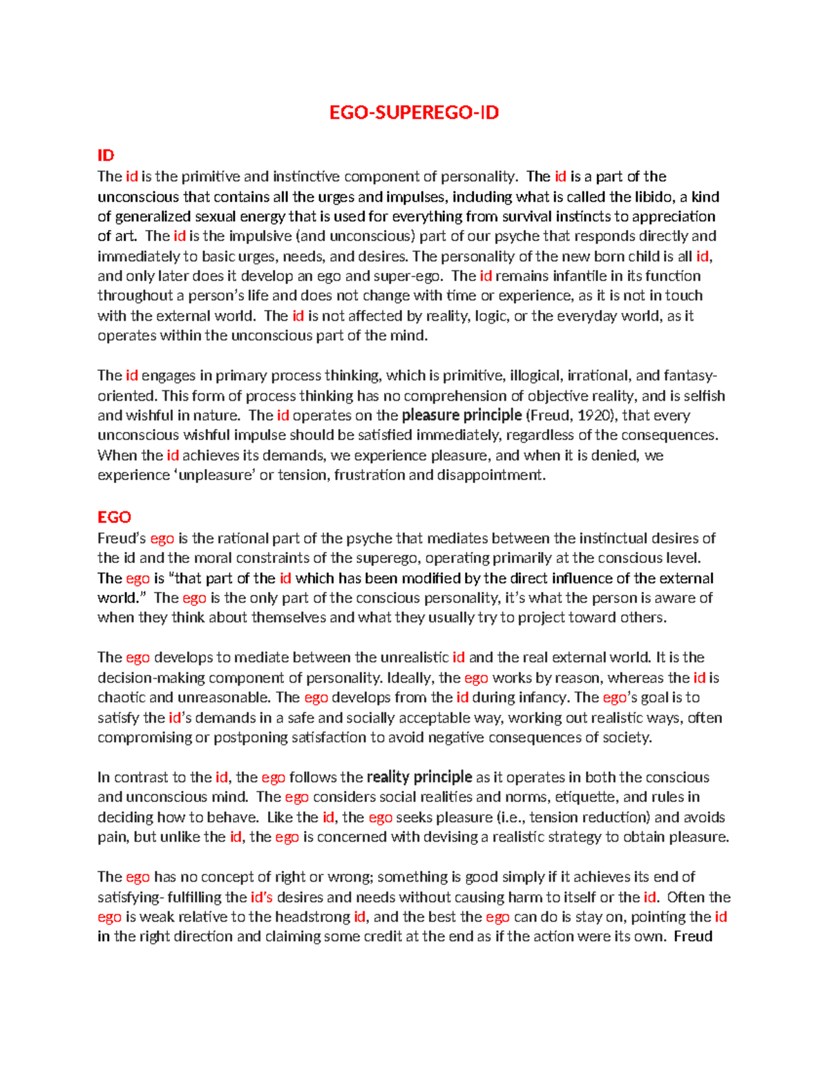 Id, Ego, and Superego: Freud's Elements of Personality - EGO-SUPEREGO ...