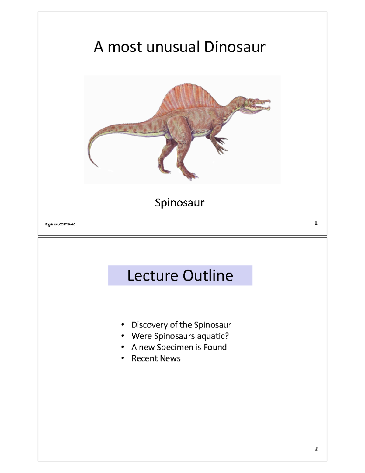 L14 Spinosaur Slides - A most unusual Dinosaur Spinosaur Bogdanov, CC ...