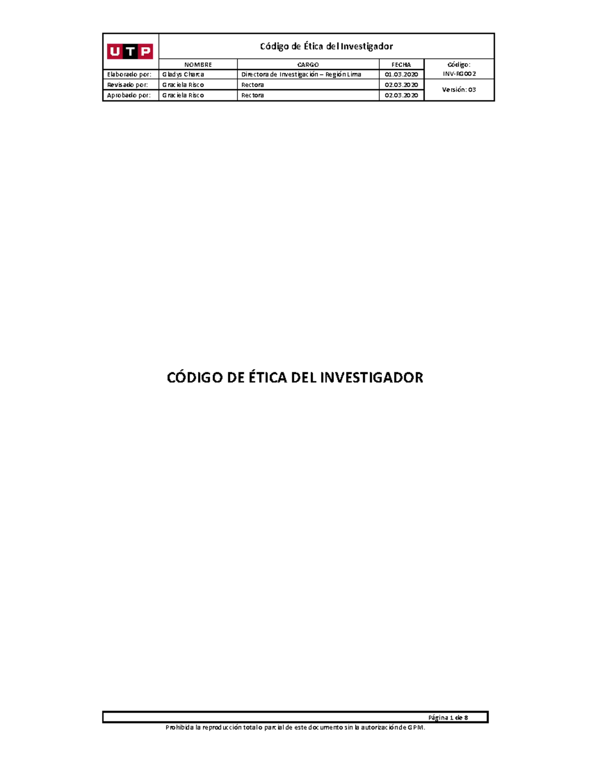 Cu C3u B3digo+de+ - form para inv - Código de Ética del Investigador ...