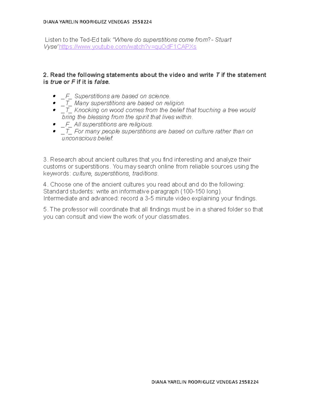 Activity 7 English - Ejercicio 7 Listen to the Ted-Ed talk "Where do ...