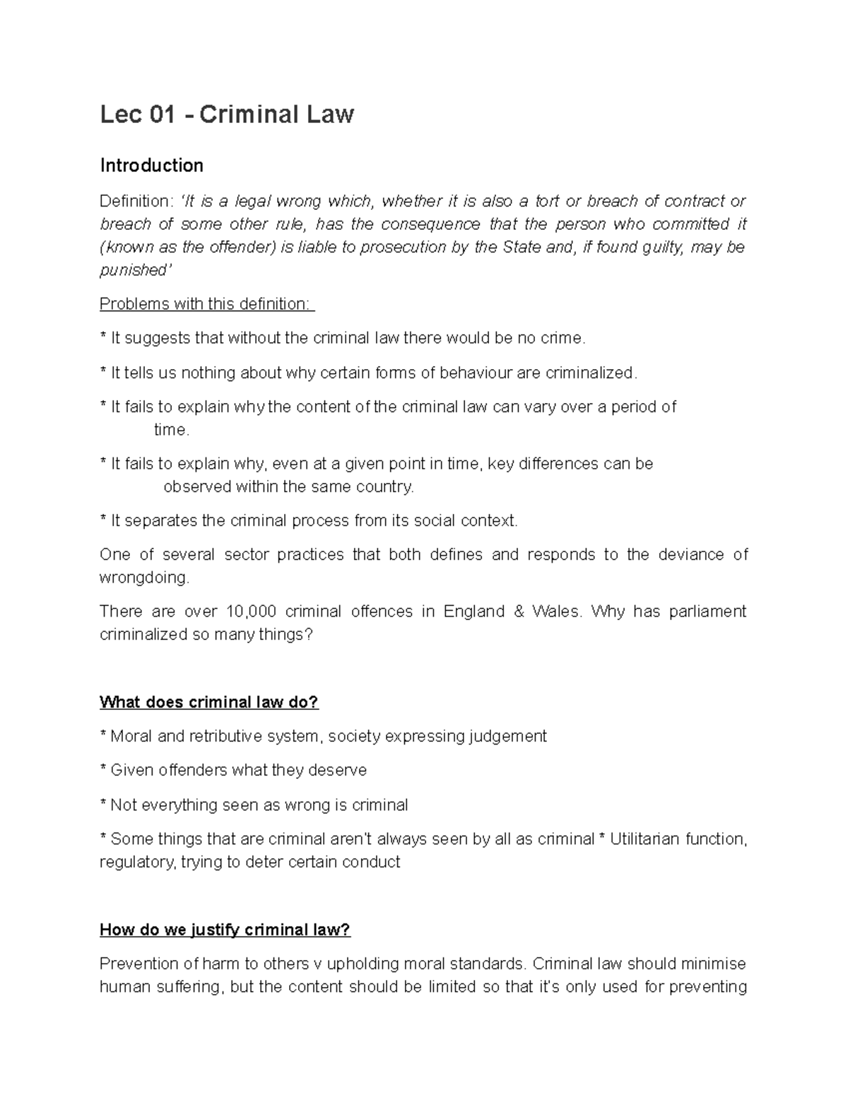 Lecture 1 - What is Criminal Law - Lec 01 - Criminal Law Introduction ...