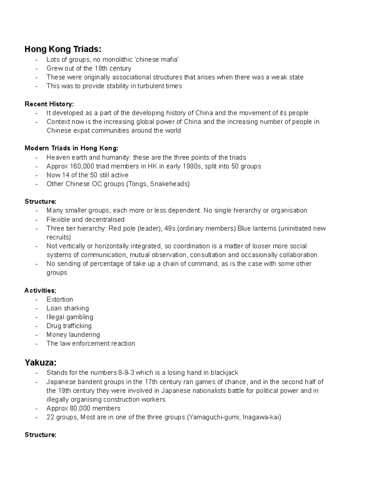 8. Chinese Triads and Japanese Yakuza - Hong Kong Triads: Lots of ...