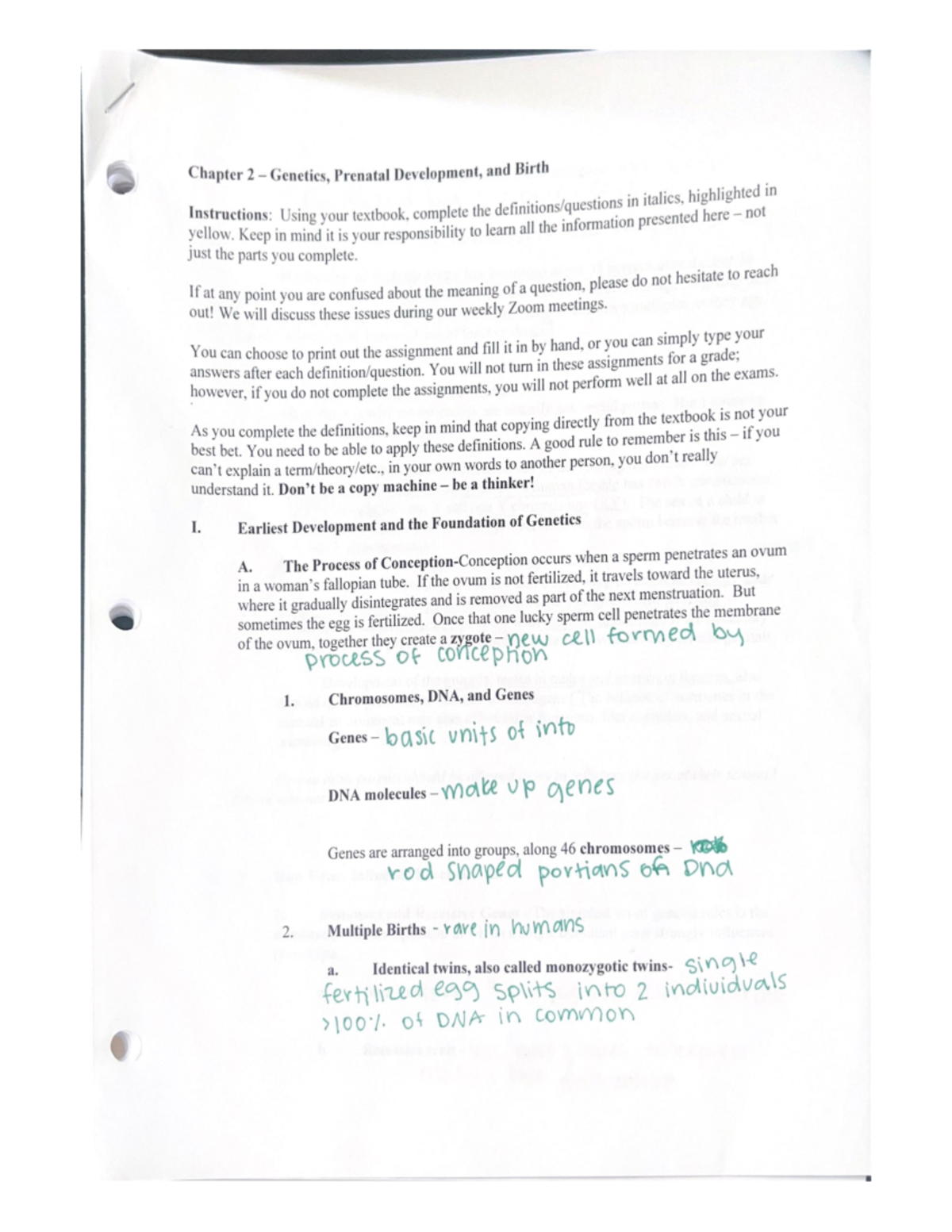 chapter 2 - genetics and birth - PSYC 4070 - Studocu