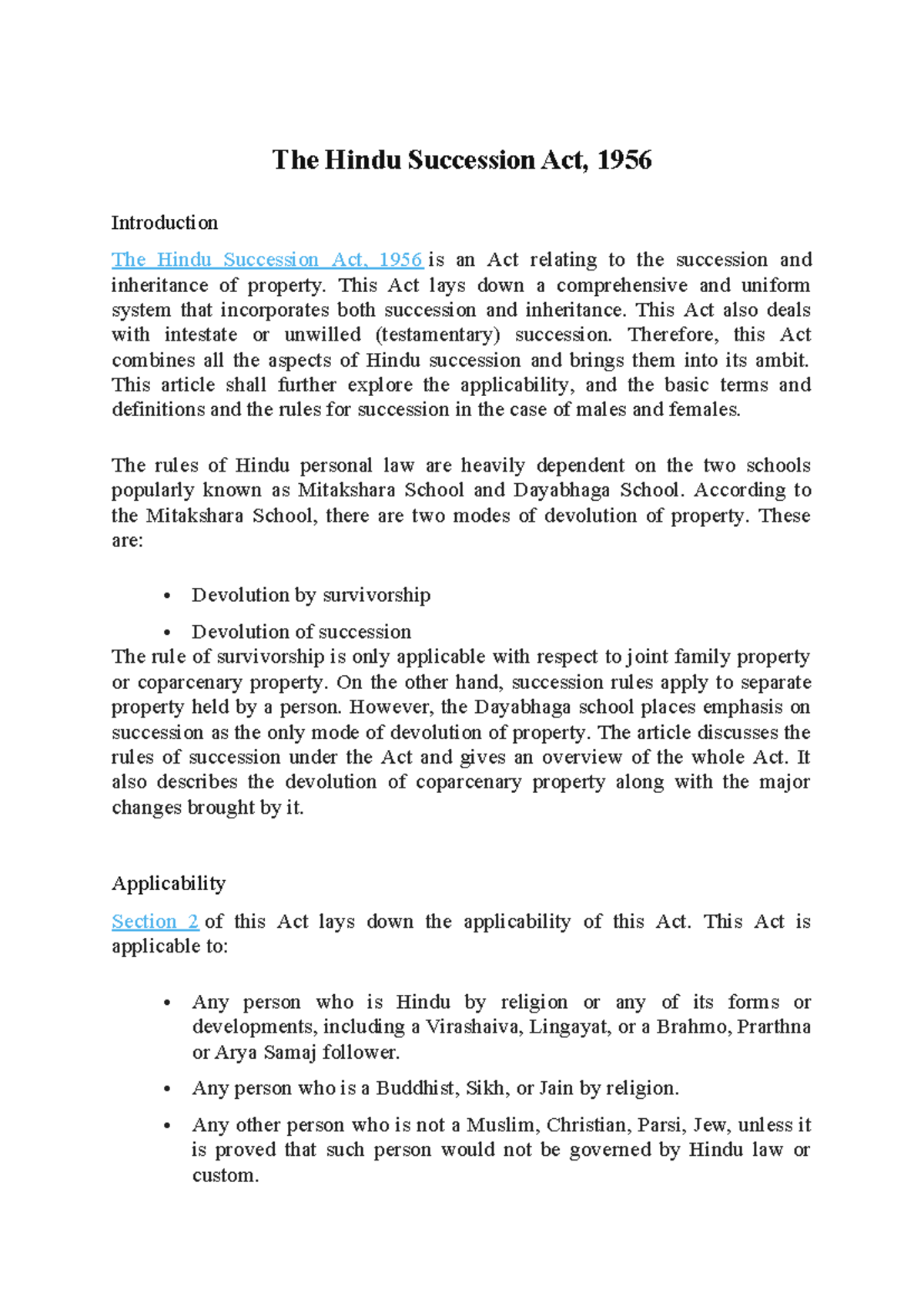 The Hindu Succession Act - This Act lays down a comprehensive and ...